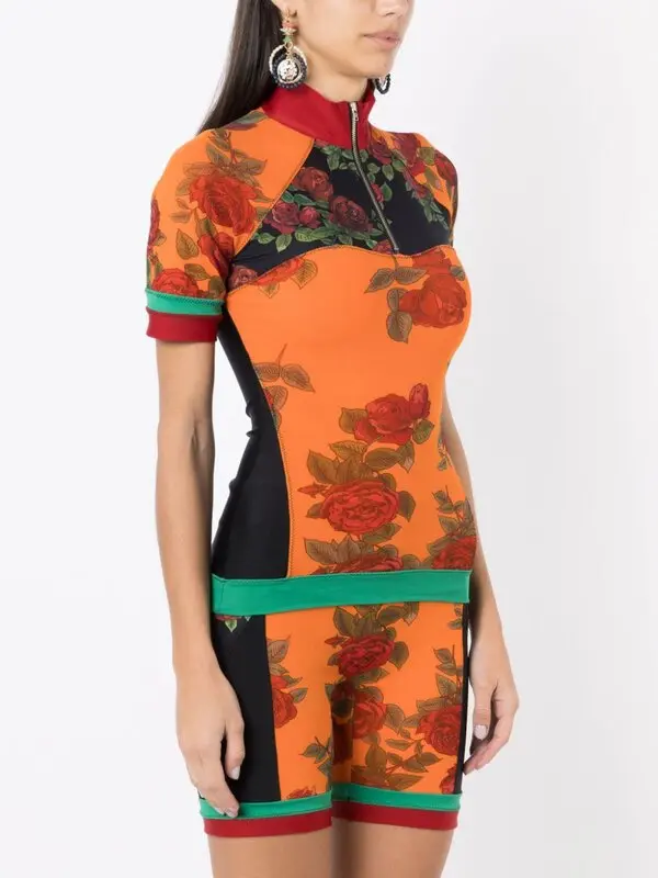 AMIR SLAMA Floral-pattern High-neck Top