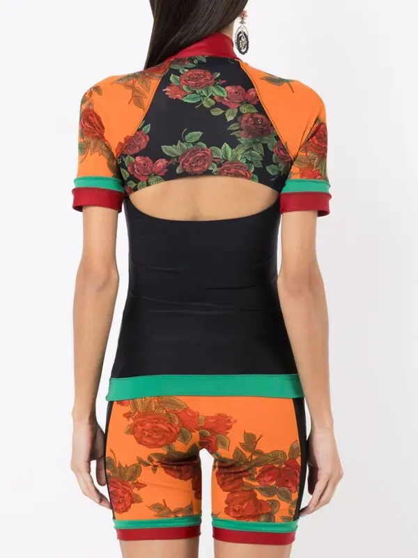 AMIR SLAMA Floral-pattern High-neck Top