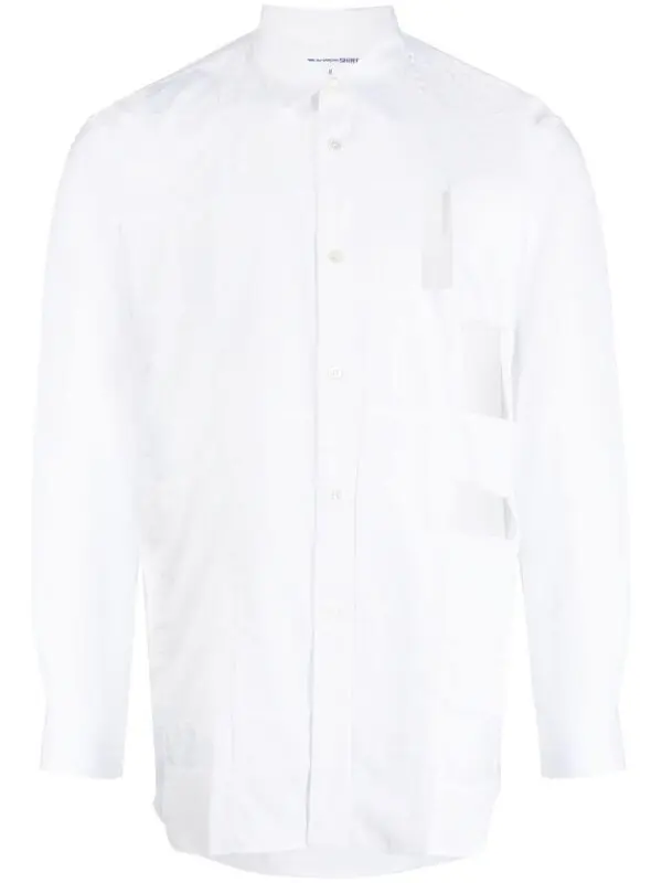Comme Des Garçons Panelled Cut-out Cotton Shirt
