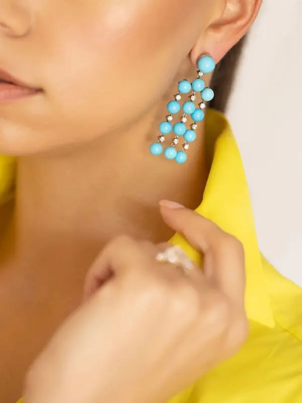 Irene Neuwirth 18kt White Gold Gumball Turquoise Earrings - Silver