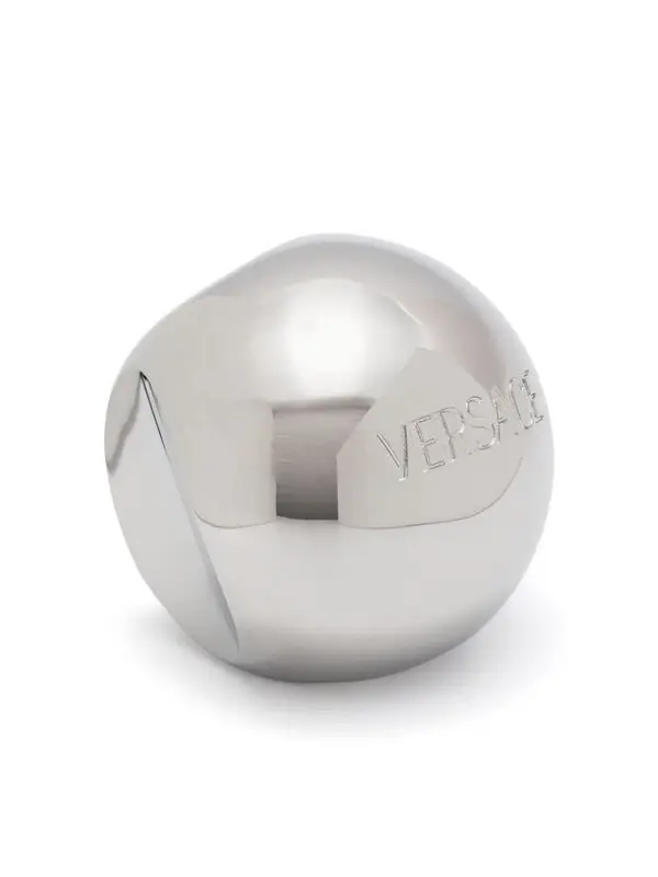 Versace Sphere Logo-engraved Ring - Silver