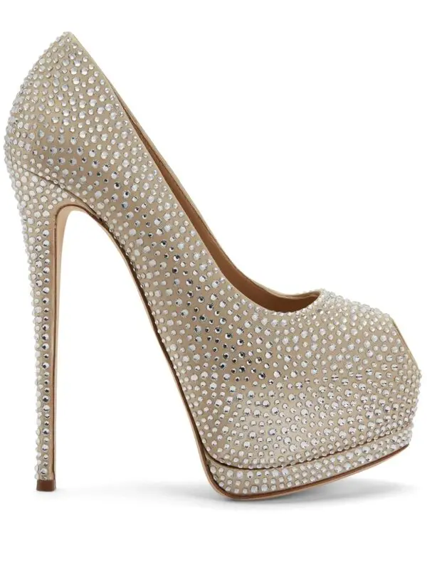 GIUSEPPE ZANOTTI Sharon 140mm Embellished Pumps - Neutrals