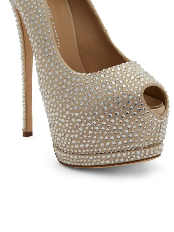 GIUSEPPE ZANOTTI Sharon 140mm Embellished Pumps - Neutrals