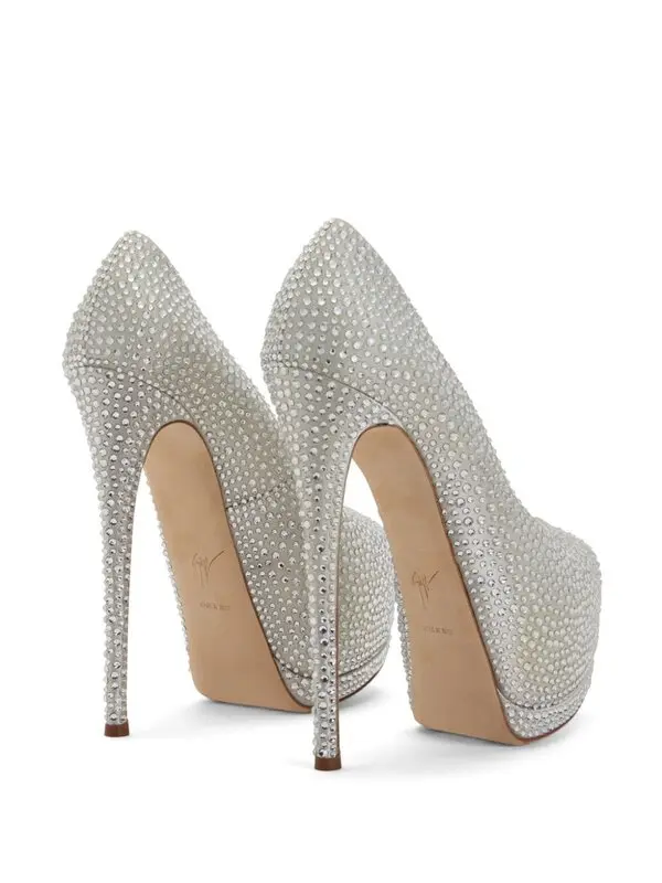 GIUSEPPE ZANOTTI Sharon 140mm Rhinestone Pumps - Grey