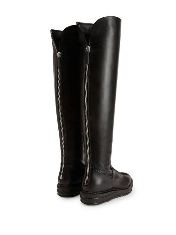 GIUSEPPE ZANOTTI Malakhie Knee-high Leather Boots - Black
