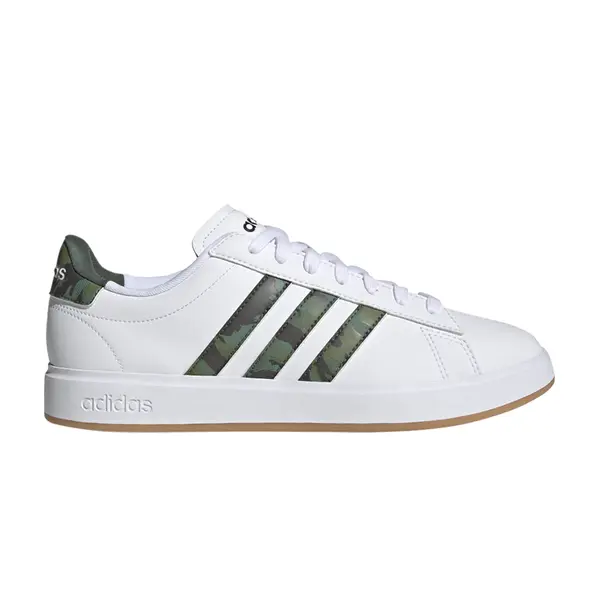 Adidas Grand Court Camo Gum Sneakers - White