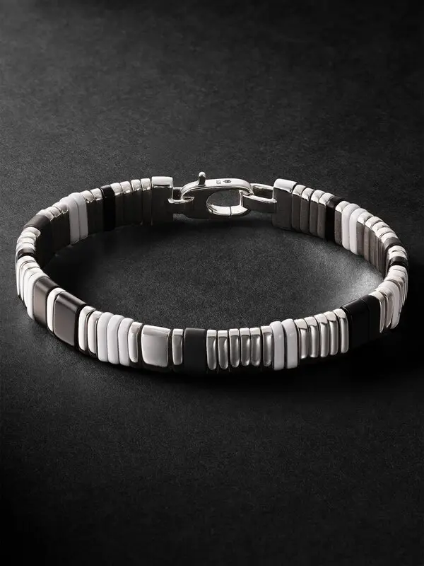 John Hardy Onyx, Hematite And Enamel Beaded Bracelet - Silver