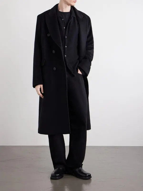 Our Legacy Whale Double-breasted Mohair-blend Coat - Black