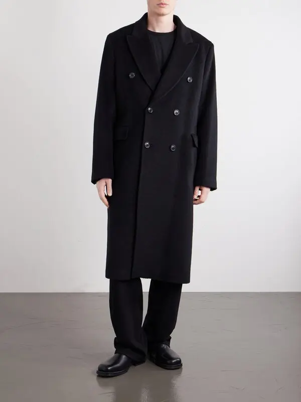 Our Legacy Whale Double-breasted Mohair-blend Coat - Black