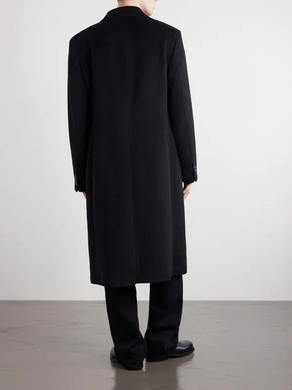 Our Legacy Whale Double-breasted Mohair-blend Coat - Black