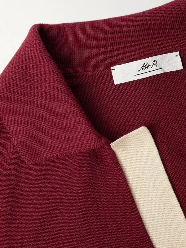 Mr P. Colour-block Cotton Polo Shirt