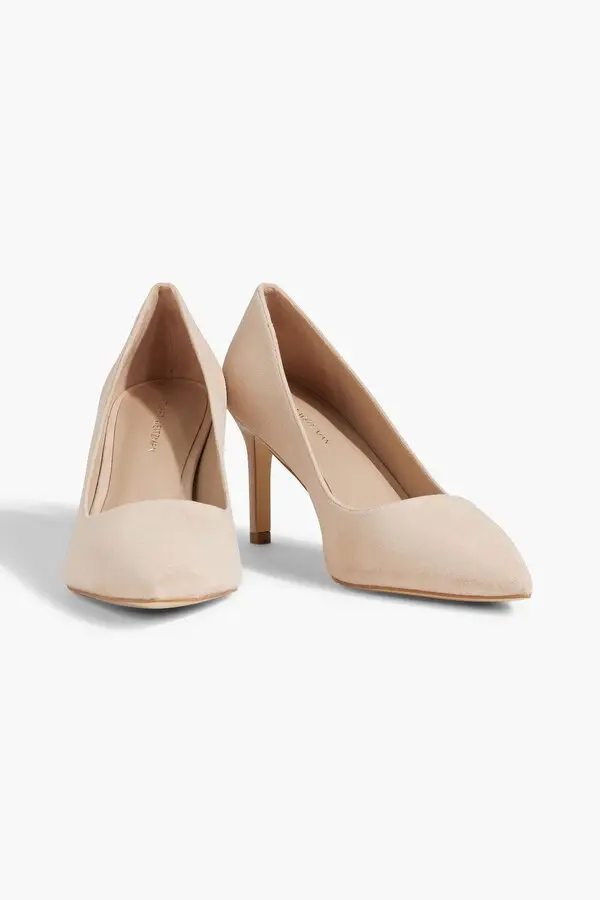 STUART WEITZMAN Leigh 75 Suede Pumps - Beige