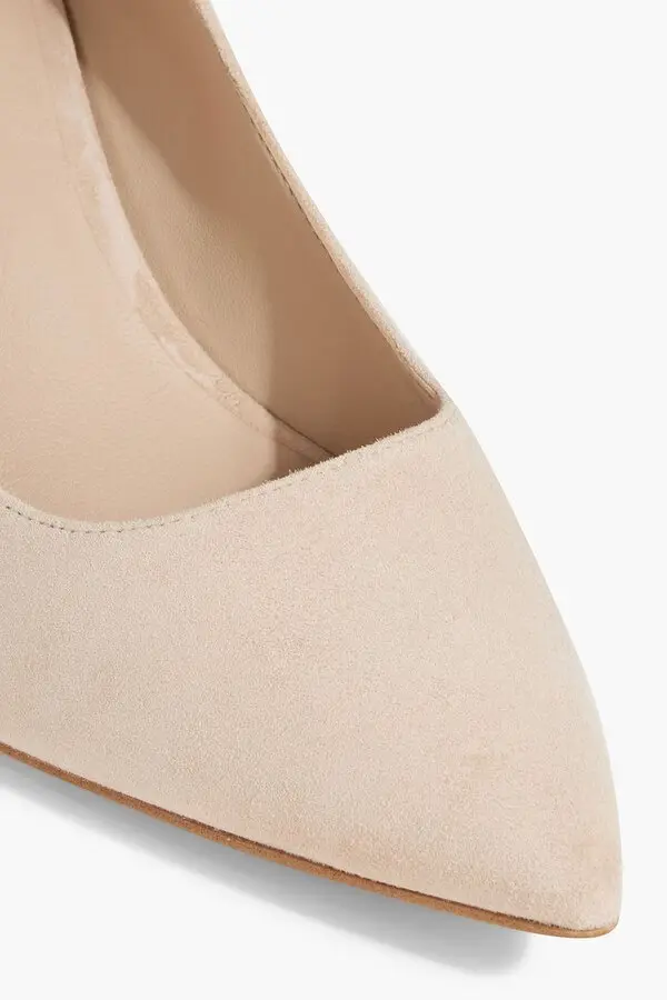 STUART WEITZMAN Leigh 75 Suede Pumps - Beige