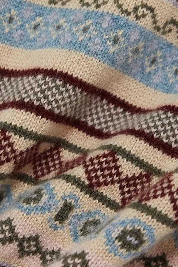 Purdey Fair Isle Cashmere Vest Neutral Uk 6