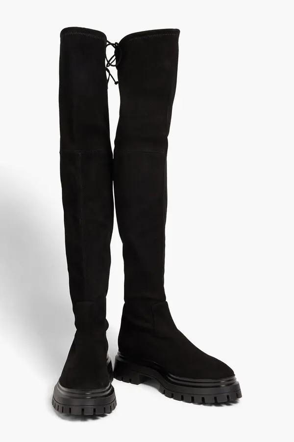 STUART WEITZMAN Bedfordland Stretch-suede Over-the-knee Boots - Black