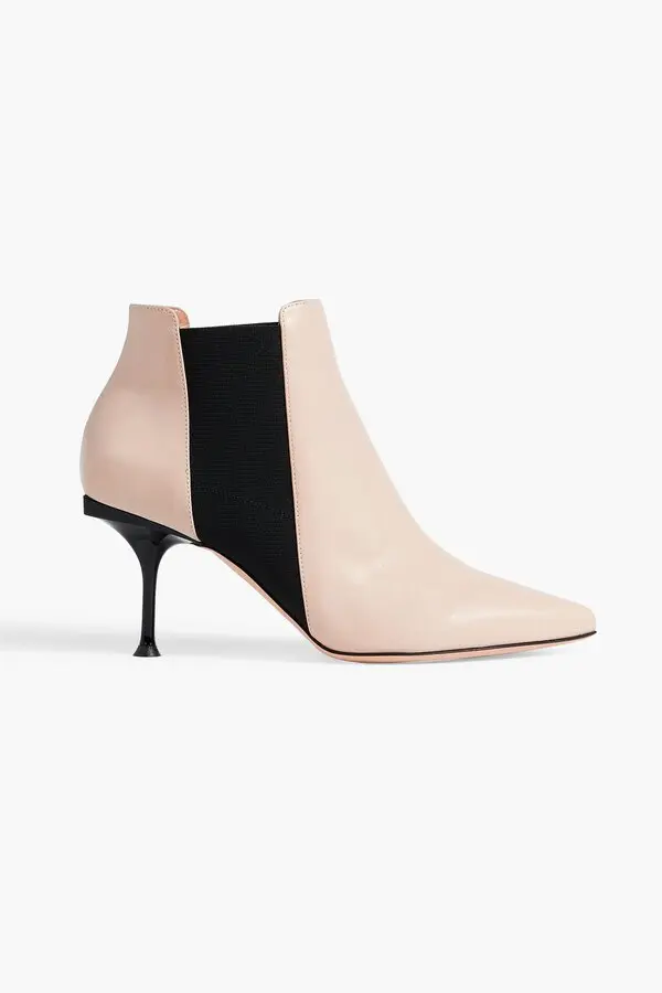 SERGIO ROSSI Leather Ankle Boots - Blush