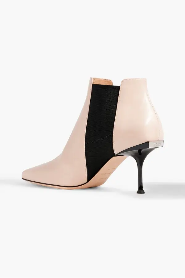 SERGIO ROSSI Leather Ankle Boots - Blush