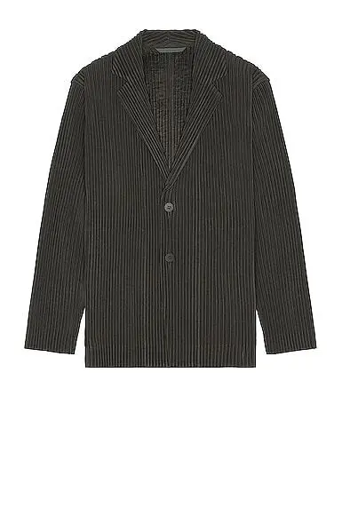 Issey Miyake Pleated Blazer In Army