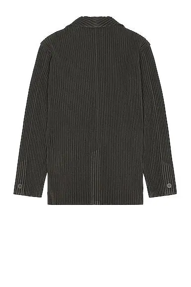 Issey Miyake Pleated Blazer In Army
