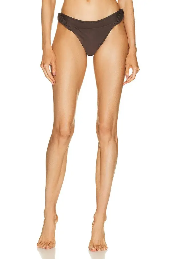 DI PETSA Twisted Underbust Bikini Bottom - Brown