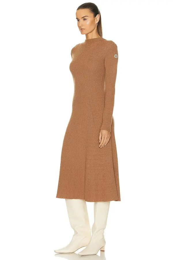 Moncler Long Sleeve Midi Dress