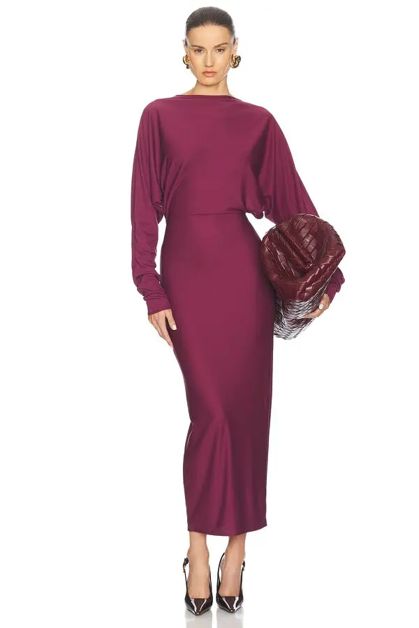 HELSA Matte Jersey Open Back Dress