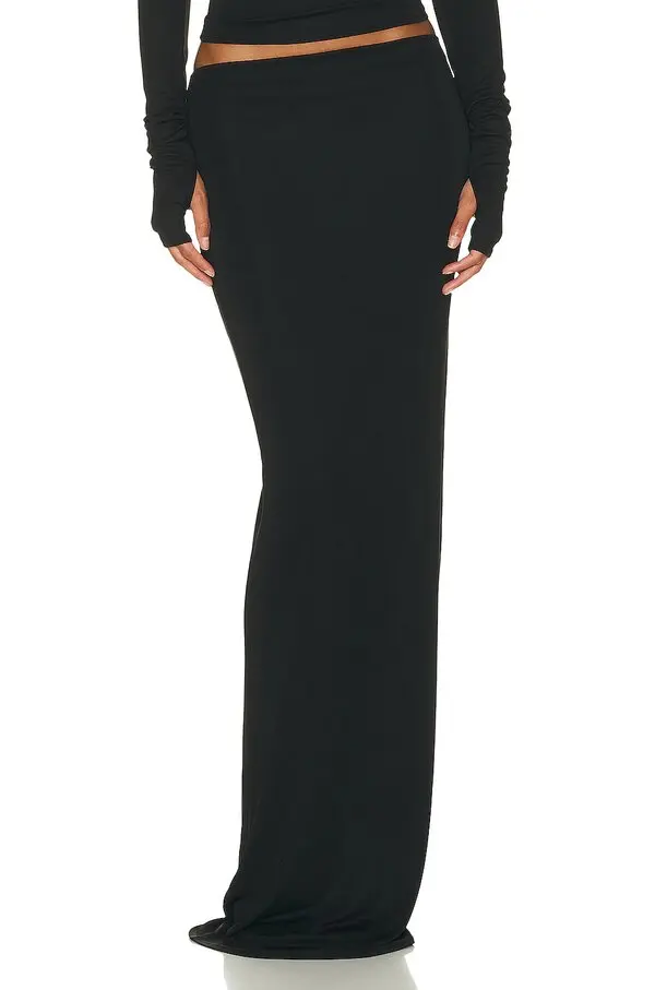 HELSA Matte Jersey Slim Skirt - Black