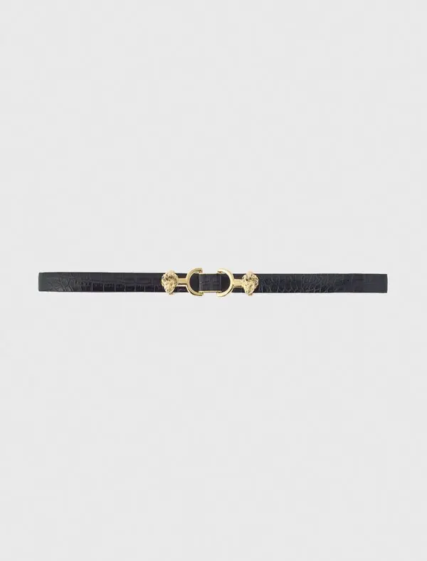 Maje Lion Bit Belt - Black