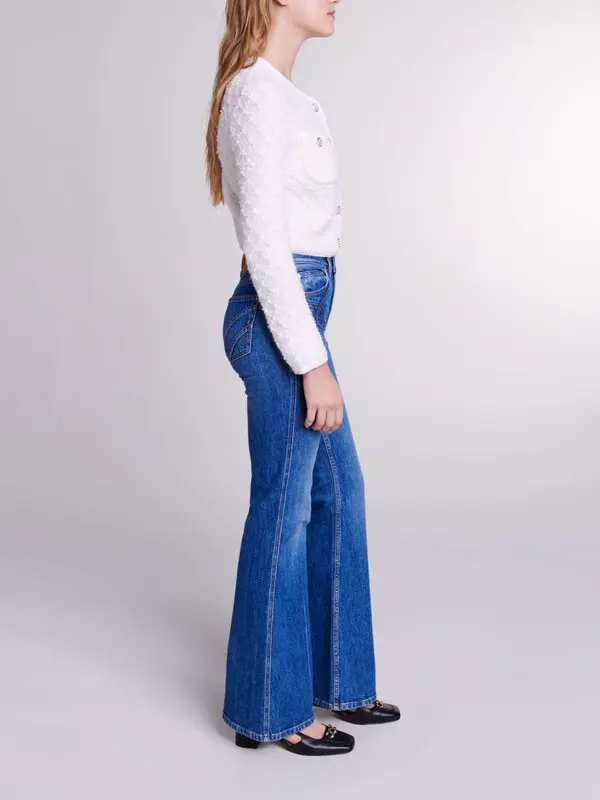 Maje Embroidered Flared Jeans
