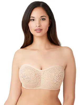Wacoal Halo Lace Strapless Underwire Bra - Sand