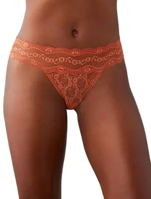 Wacoal Lace Kiss Thong - Baked Clay