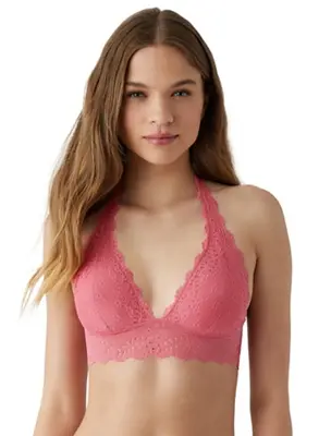 Wacoal Inspired Eyelet Halter Bralette - Slate Rose