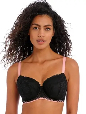 Wacoal Freya Offbeat Underwire Padded Half Cup Bra - Black
