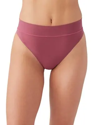 Wacoal Nearly Nothing Hi-waist Thong - Maroon