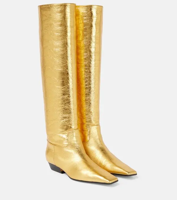 Khaite Marfa Metallic Knee-high Boots - Gold