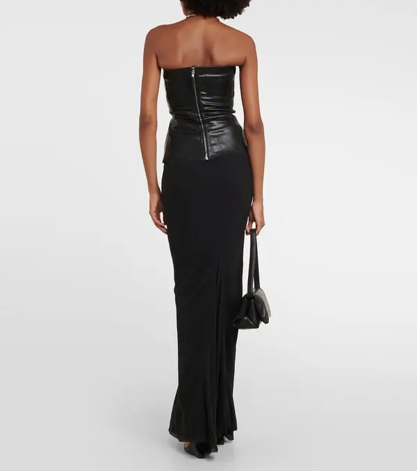 Rick Owens Coated Denim Bustier - Black