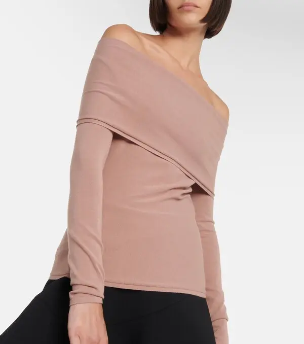 Alaïa Off-shoulder Jersey Top - Neutrals