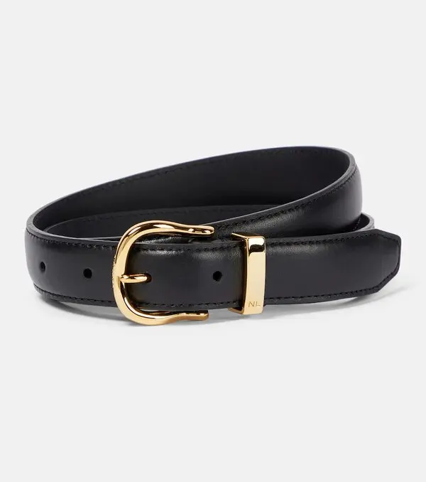 NILI LOTAN Leather Belt - Black