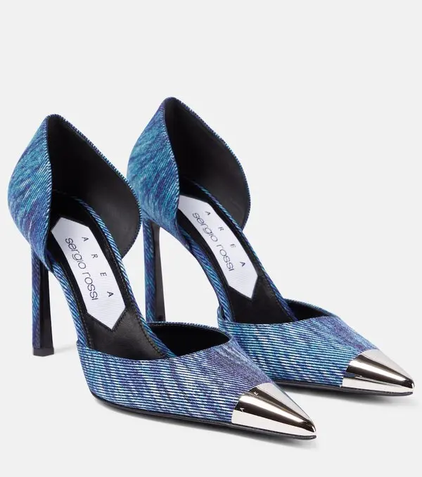 AREA X Sergio Rossi Denim Pumps