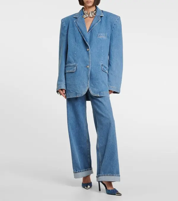 AREA X Sergio Rossi Denim Pumps