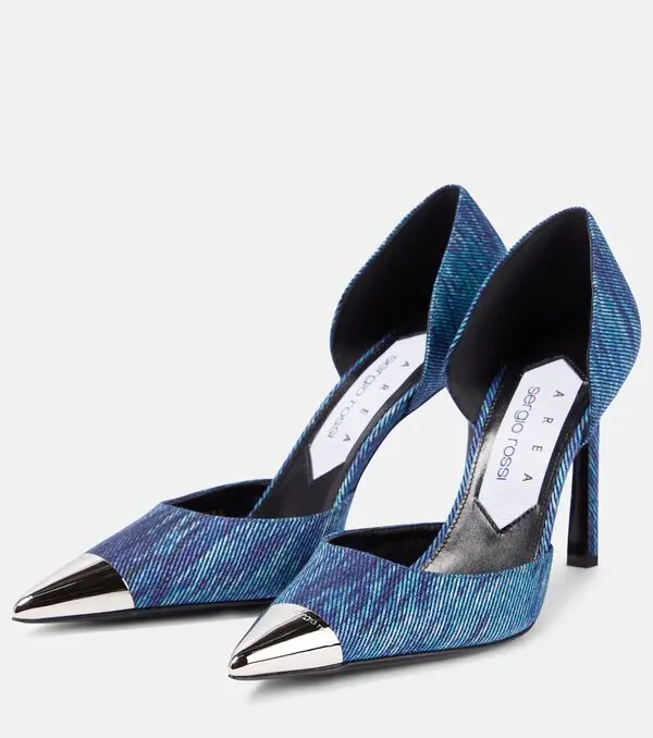 AREA X Sergio Rossi Denim Pumps
