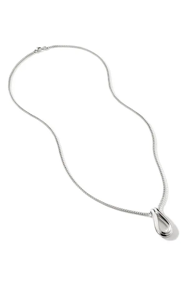 John Hardy Sterling Surf Pendant Necklace - Silver