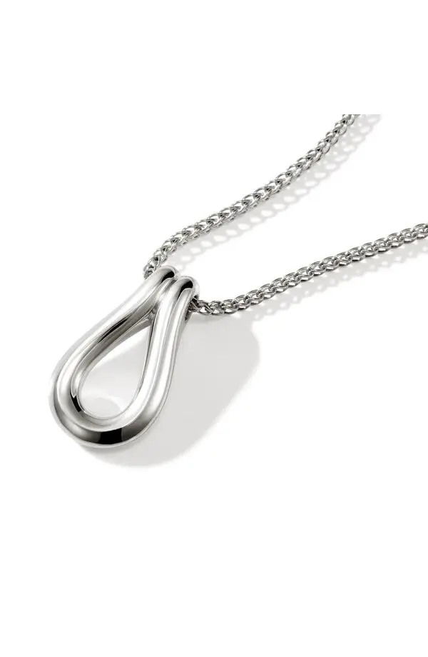 John Hardy Sterling Surf Pendant Necklace - Silver