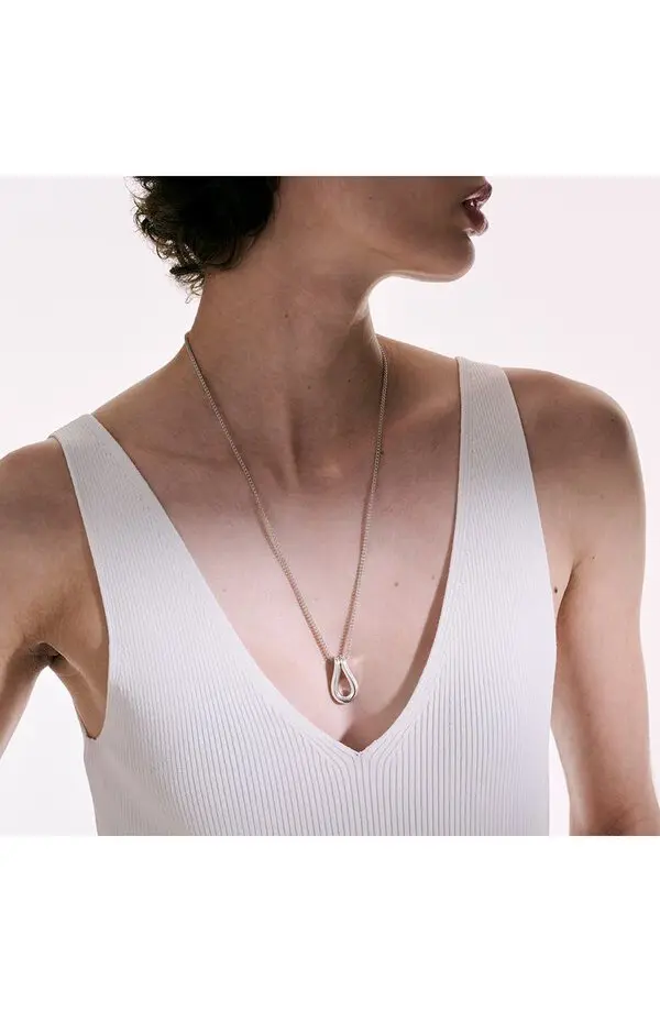 John Hardy Sterling Surf Pendant Necklace - Silver