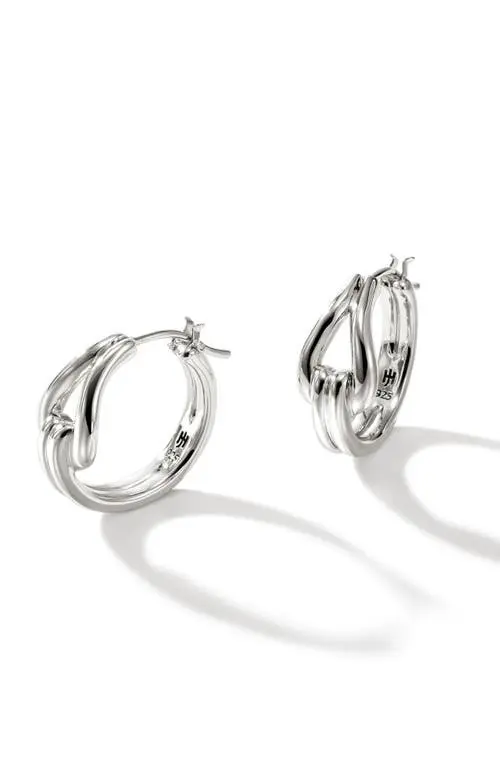 John Hardy Sterling Hoop Earrings - Silver