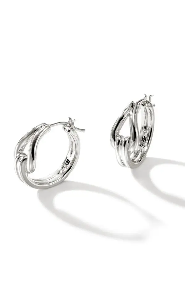 John Hardy Sterling Hoop Earrings - Silver
