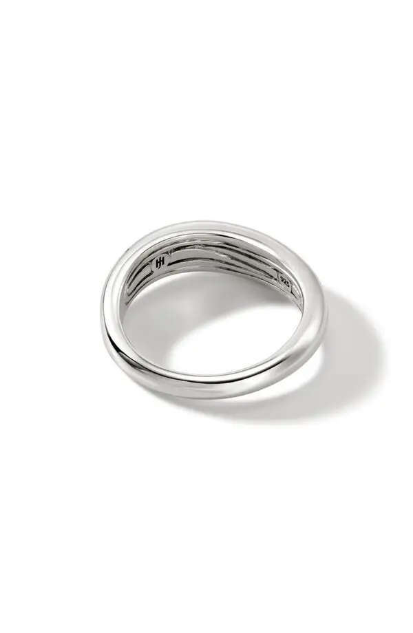 John Hardy Surf Diamond Band Ring - Silver