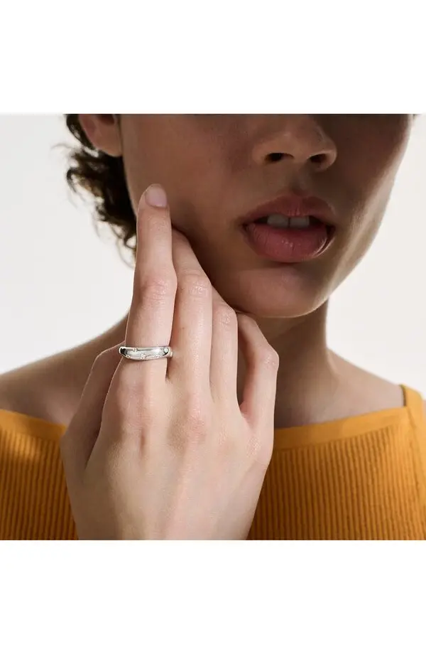 John Hardy Surf Diamond Band Ring - Silver
