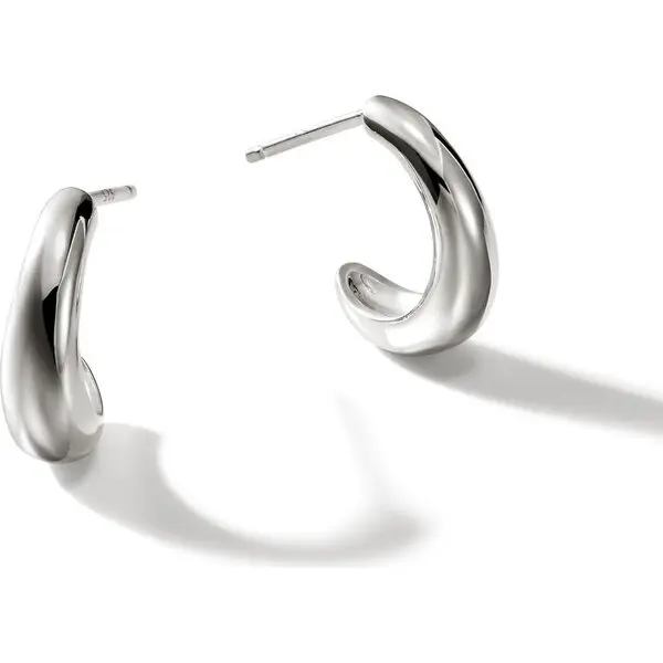 John Hardy Sterling Hoop Earrings - Silver