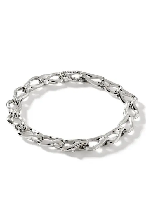 John Hardy Sterling Diamond Chain Bracelet